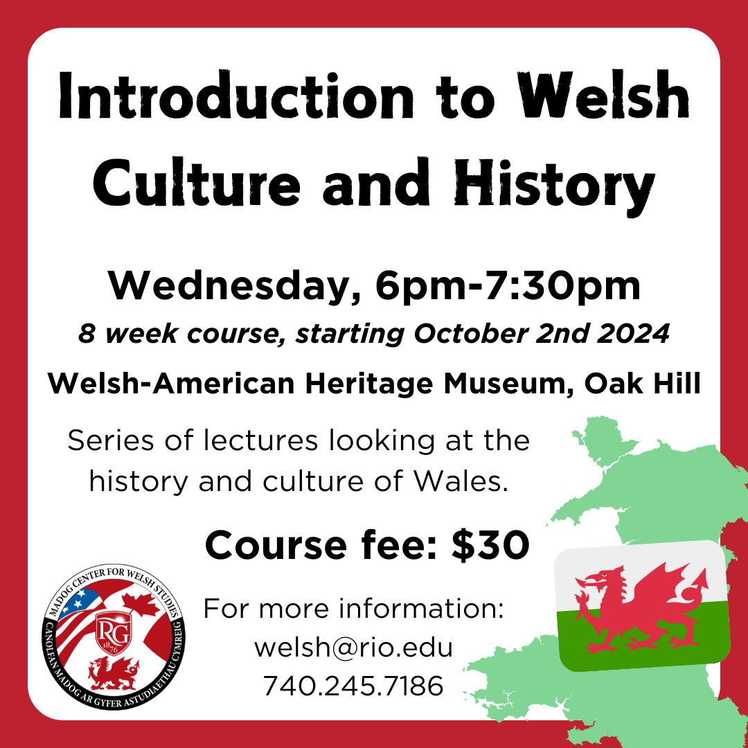 Intro to Welsh Culture and History: Fall 2024 – Welsh-American Heritage ...